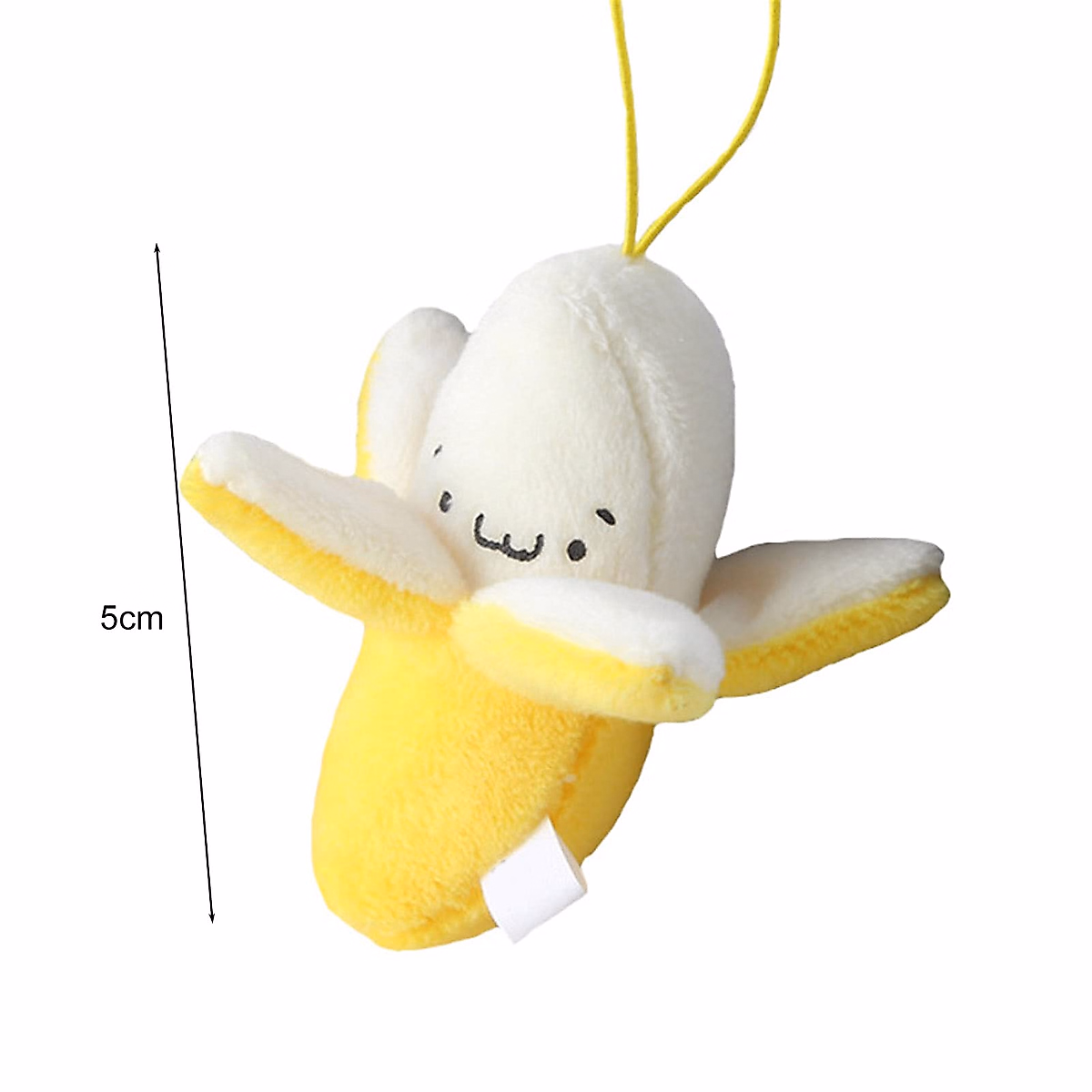 Himpokejg Cute Stuffed Banana Shape Toy Cartoon Doll PP Cotton Soft Doll Plush Pendant Birthday Gift for Decoration 1.97 inches
