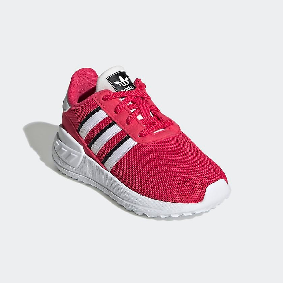 adidas Originals Kids' LA Trainer Lite Elastic Sneaker, Power Pink/White/Black, 4k US