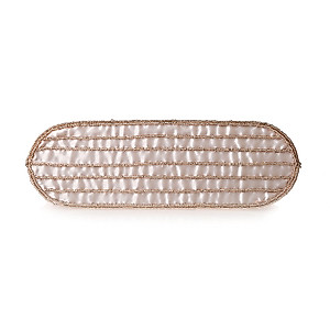 Womens Vintage Floral Beaded Rhinestone Embroidery Clutch Sequin Crossbody Bag Evening Handbag for Bridal Wedding Party Prom