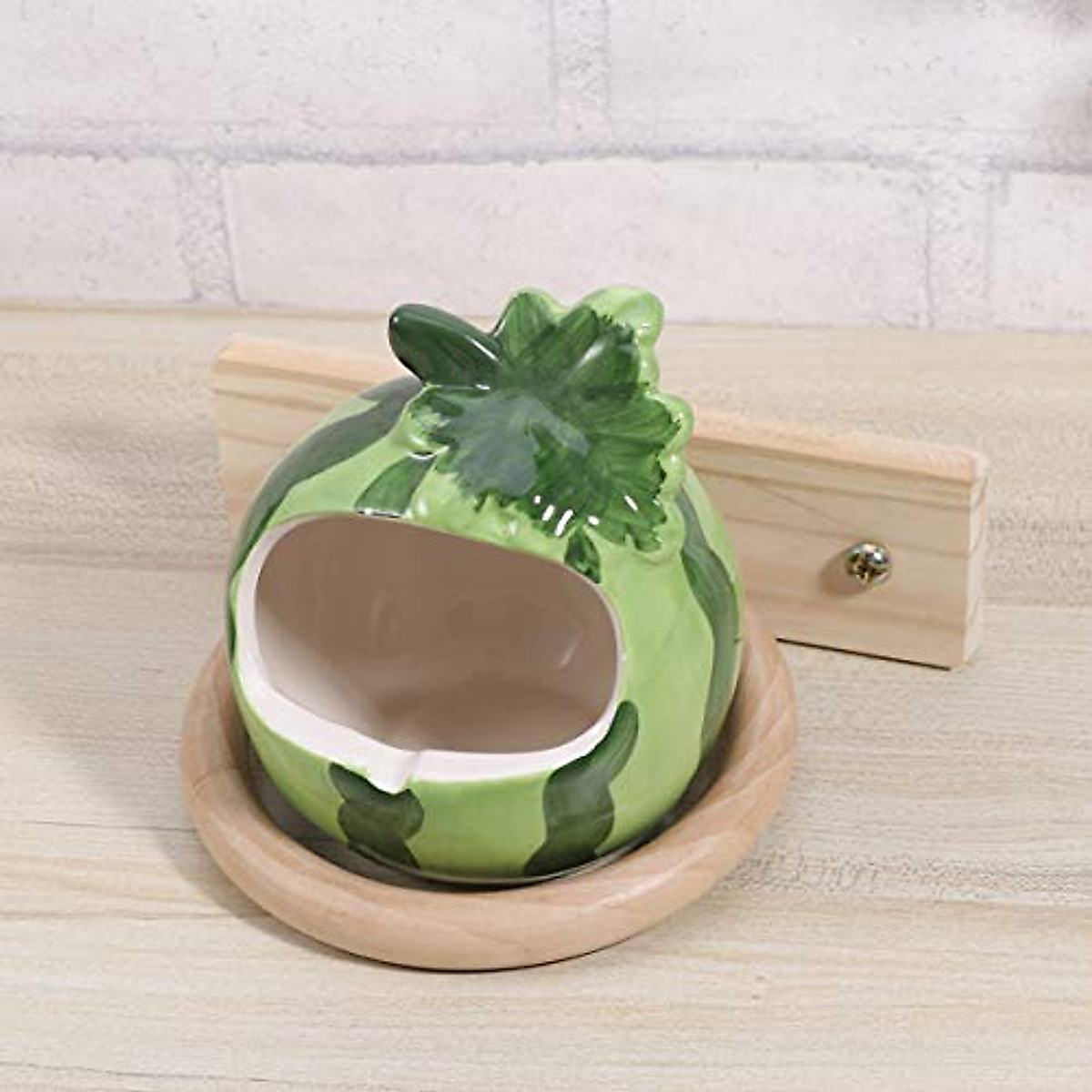 POPETPOP Bird Feeder for Cage-Bird Food Feeding Bowl Feed Cup for Small Parrots Cockatiels Conure Hamster Small Animal Drinking Water Container for Birds Cage Accessories-Watermelon