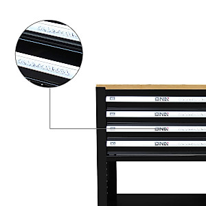 DNA MOTORING 30" W X 37" H X 18" D Large Capacity 4-Drawer Chest Rolling Tool Cart Locking Swivel Cabinet (TOOLS-00003) with Keys, Black