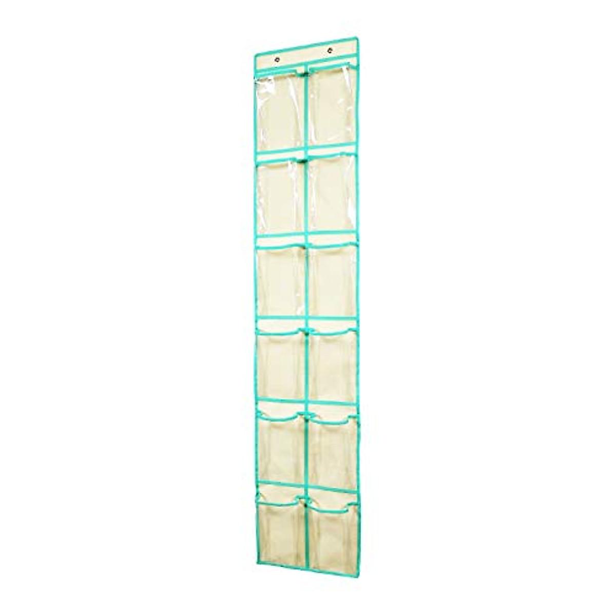 ANIZER Over The Door Shoe Organizer Hanging Narrow Closet Door Shoe Storage Large Clear Pockets Chart (12 POCKETS)