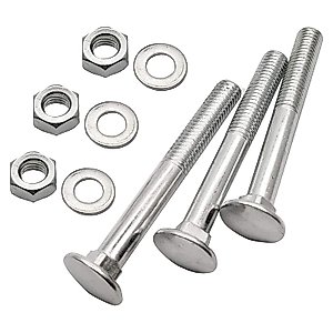 10 Sets Long Square-Neck Carriage Bolts Set,Carriage Bolts Set w/Nuts & Flat Washers,Zinc-Plated,Carbon Steel Grade 4.8,Plain Finish,Partial Threaded(M8-1.25X75mm)