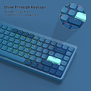 XVX Low Profile Keycaps, 137 Keys Custom Keycaps, Blue Horizon Keyboard Keycaps for 60% 65% 75% 80% 100% Cherry Gateron MX Switches Mechanical Keyboard