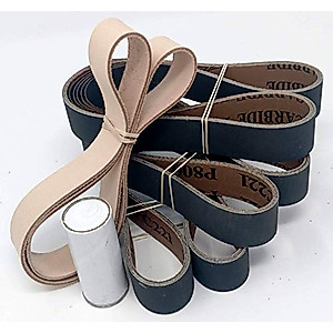 1X30 Knife Sharpening Belt Kit with Super Strop Leather Honing Belt & 15 Pack of Premium Quality Silicon Carbide Sharpening Sanding Belts 600, 800, 1000 Grit