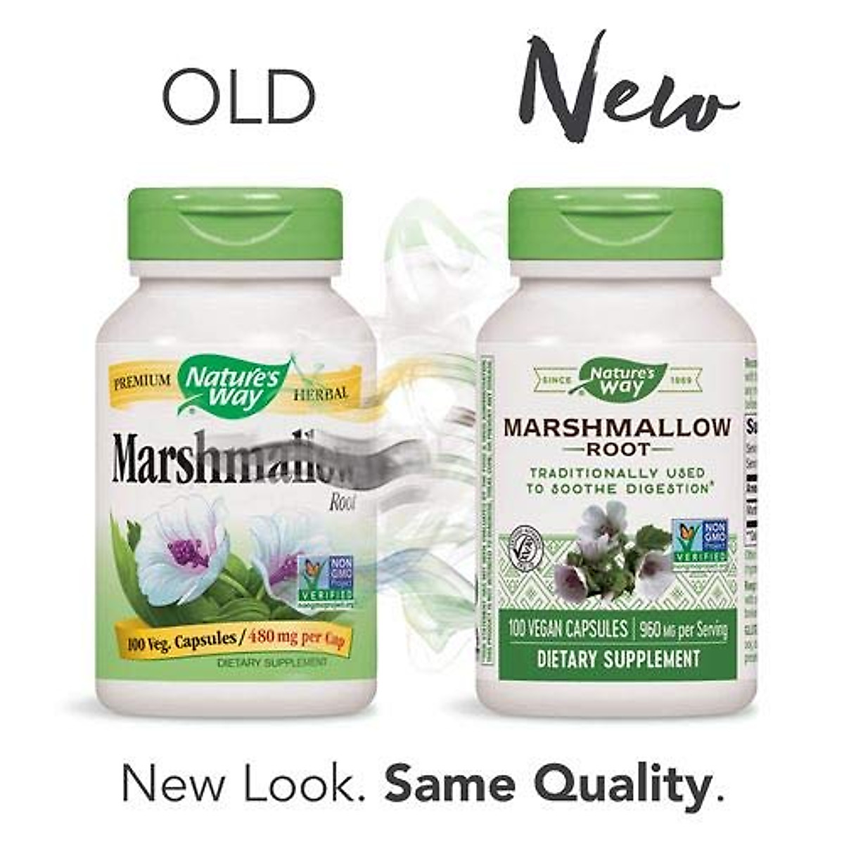 Marshmallow Root, 480 mg, 100 Capsules, From Nature's Way (Pack of 4)