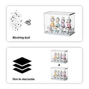 Acrylic Display Case Display Box with White Lid and White Base, Dustproof Showcase Figurines Collection Acrylic Cube for Toy Dolls Souvenirs Models(11.8 X 6.3 X 8.7 INCH)