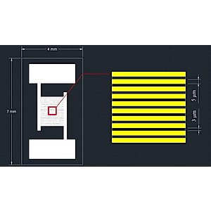 15 Pieces/Pack 3μm Interdigitated Electrodes IDE Silicon Substrate Interdigital Capacitor Arrays High-Accuracy Microelectrode MEMS Biosensor Medical Chemical Sensor Chip