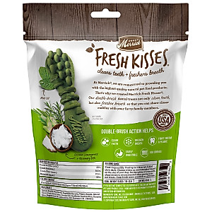 Merrick Fresh Kisses Natural Dental Chews Infused With Coconut And Botanical Oils For Small Dogs 15-25 Lbs - 9 ct. Bag