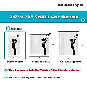 Ga-Geetopia Narrow Size EVA Clear Shower Curtain Liner, Pebble Pattern 36x72 Inch Lightweight Plastic Bathroom Shower Showroom Inner Curtain with Rustproof Metal Grommets and Weighted Magnets