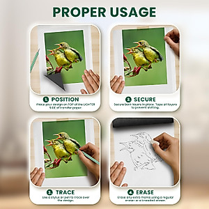 MyArtscape Graphite Transfer Paper, 20 Black Sheets - Wax Free - Erasable - Smudge-Free - Ideal for Drawing, Tracing and Watercolor Transfer - Premium Arts and Crafts Supplies