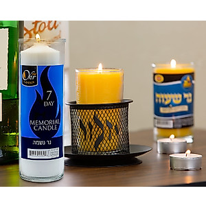 Ohr Candles Yahrzeit Memorial Candles - 7 Day Yahrzeit Candle - Yartzeit Candles Jewish Candles in Glass Tumbler