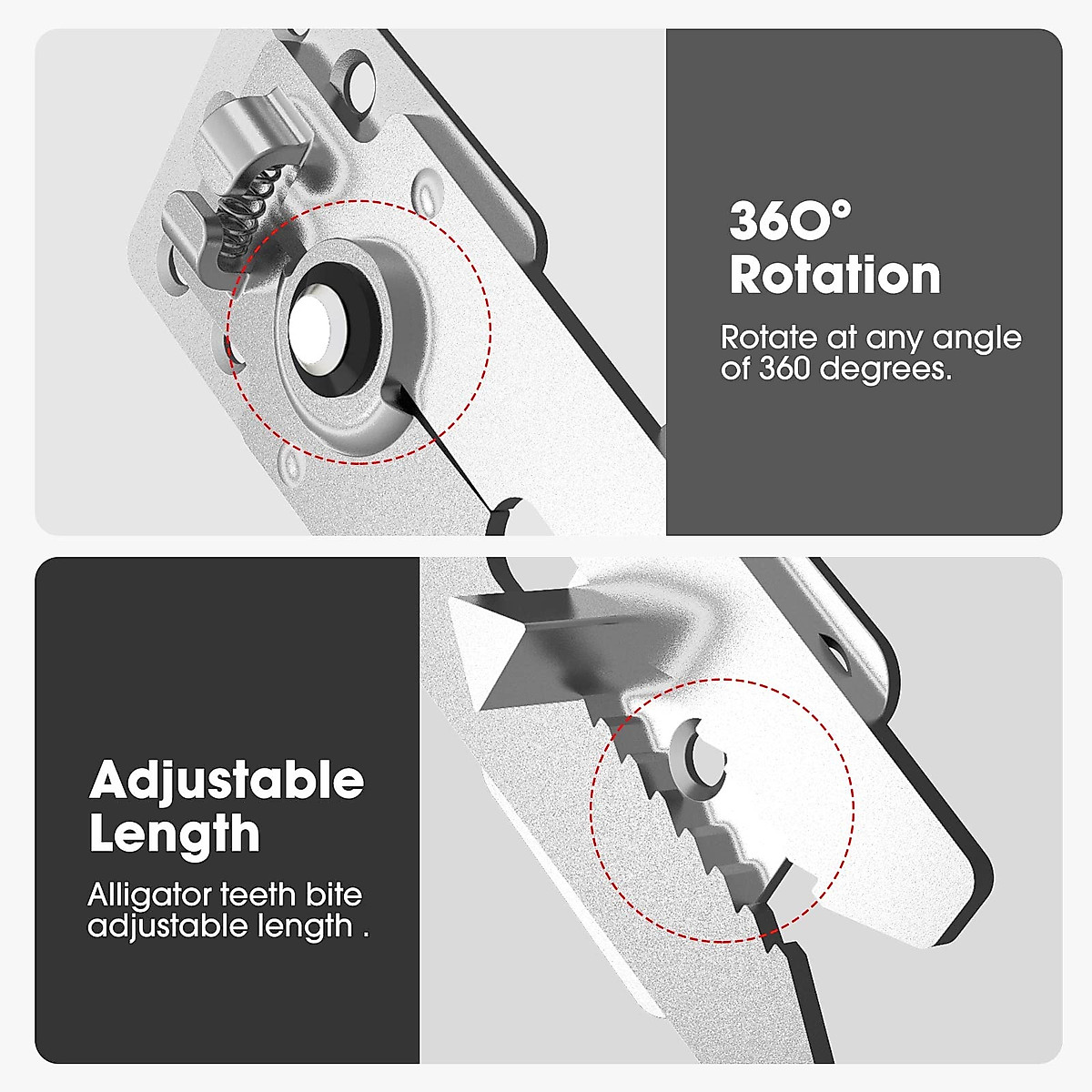 Dolenor Sofa Connector, Heavy Duty Sofa Snap Furniture Invisible Connector Head Snap with Mounting Screws, Sofa Connector Bracket for Loveseat Sofa and Other Furniture (Sofa Alligator Clips 2 Pairs)