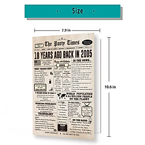 Huameigf Happy 18th Birthday Card for Girls Boys, Retro 18 Years Old Card for Men Women, Jumbo 18th Birthday Gifts for Son Daughter, Best Gifts for 18 Bday Her Niece Friend