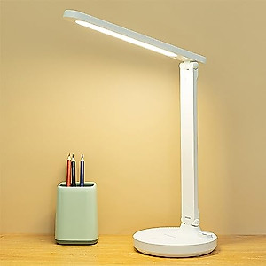 ADWOA LED Desk Lamp, Desk Light with Flexible Arm, Modes Dimmable Double Head Desk Lamps for Home Office Workbench Reading Feature, Desk Light for Home/Office/Drafting/Reading (White)