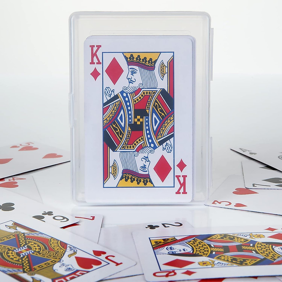 APACALI 24PCS Playing Card Case Clear Plastic Gaming Game Card Holder Organizer, Snaps Closed Clear Card Box Small Hard Plastic Card Storage Box, Empty Trading Card Storage Box 3.8x2.7x0.82 Inch