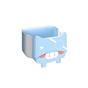 Hanging Trash Can, Cute Hanging Waste Bin Under Kitchen Sink Hanging Folding Mini Trash Can for Kitchen Cabinet Door Garbage Can(Blue)