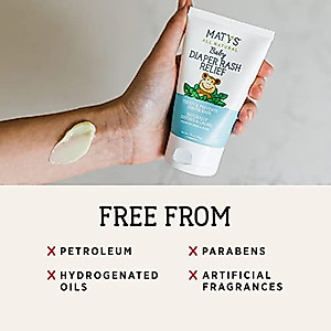 Maty's Baby Diaper Rash Relief Ointment - Natural Soothing Cloth Diaper Safe Cream Made With Organic Ingredients like Lavender, Aloe and Zinc, for Babies 2 months+, 3.75 Oz, 2 Pack