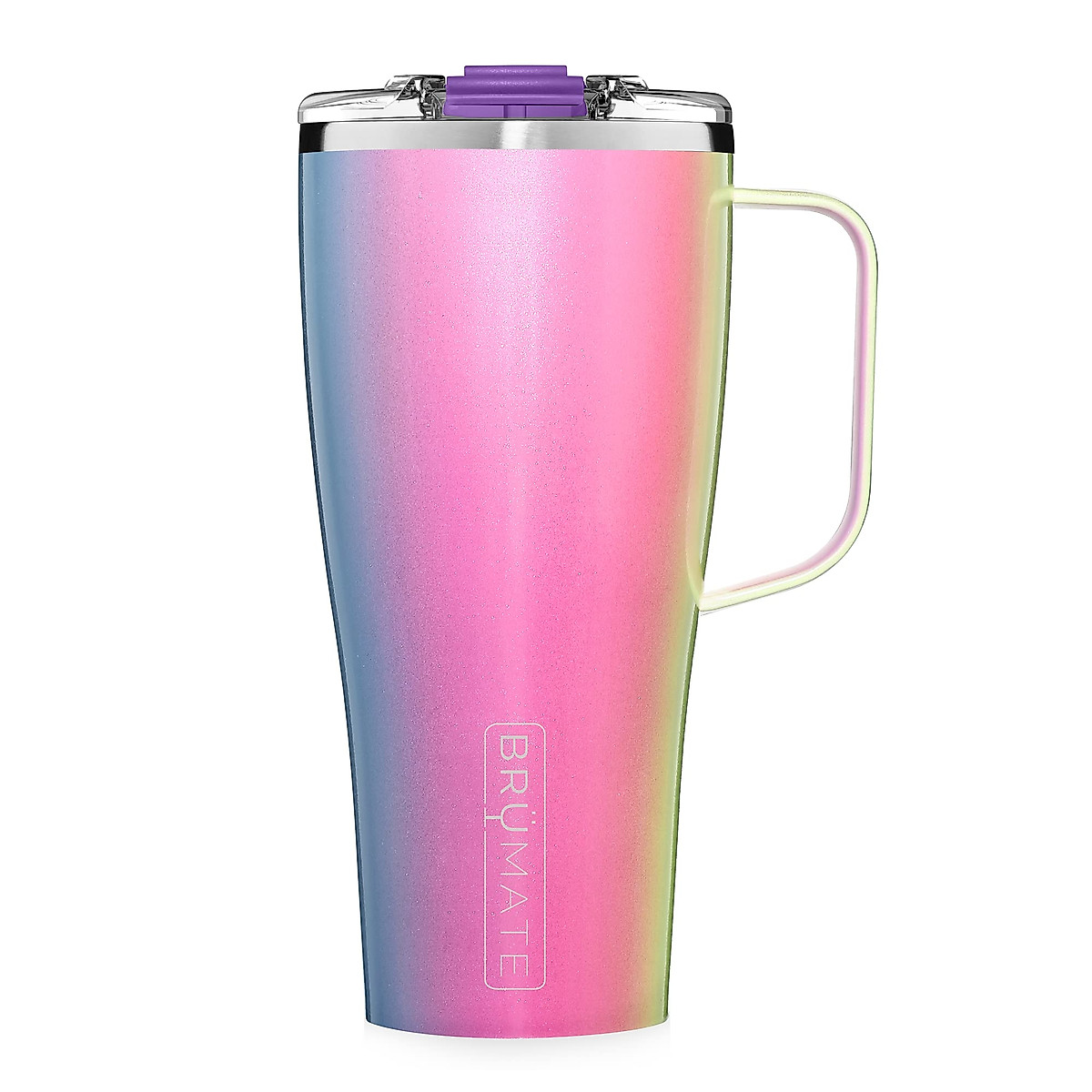 BrüMate Toddy XL - 32oz 100% Leak Proof Insulated Coffee Mug with Handle & Lid - Stainless Steel Coffee Travel Mug - Double Walled Coffee Cup (Glitter Rainbow)