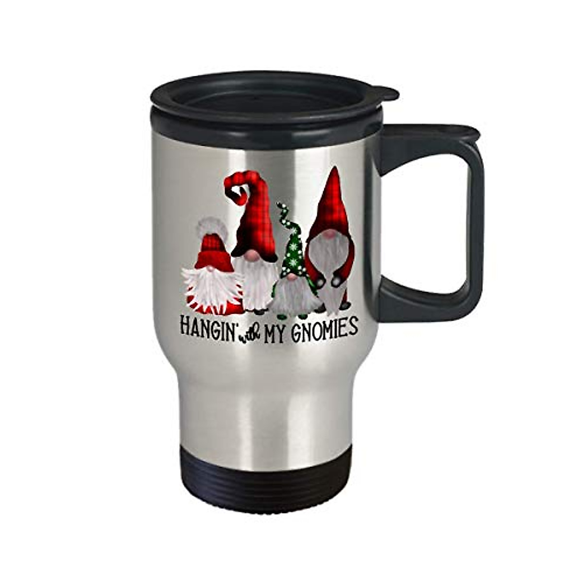 Gnome Travel Mug Hanging With My Gnomies Funny Coffee Christmas Cup German Scandinavian Gnomes Gift for Men and Women
