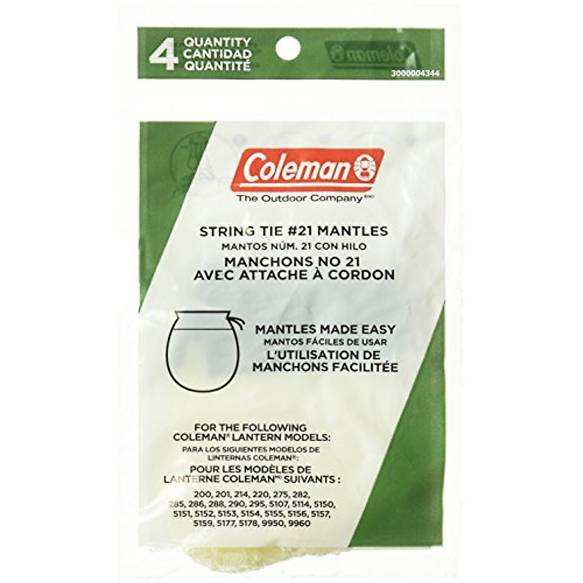 Coleman Tie-Style Mantle, 4-Pack