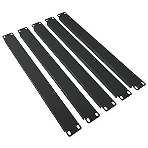 1U Blank Panel - (5 Pack) - Rackmount Accessories - Metal Spacer 19" Filler for Server Rack Cabinet Enclosure - Black Durable Steel - Tupavco TP1759