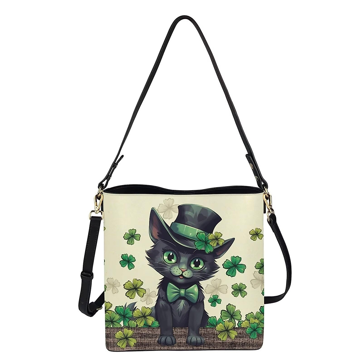 HUGS IDEA Adorable Chicken Family Print Womens Leather Handbag Big Capacity Travel Shopping Working Shoulder Bucket Cross-body Purse