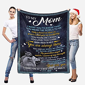 InterestPrint Personalized Love Blanket Throw to My Mom from Daughter & Son, Mother's Day Blanket Gift I am Truly Blessed for Having a mom just Like You Blanket