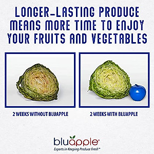 Bluapple Produce Freshness Saver Balls With Carbon - Extend Life Of Fruits And Vegetables by Absorbing Ethylene Gas - Keeps Produce Fresher Longer And Also Absorbs Odors From The Refrigerator