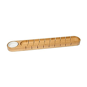 Lipper International 8251 Bamboo Wood French Bread Board with Ceramic Dip Bowl, 25 5/8" x 4" x 1 1/2"