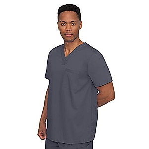 Healing Hands Scrubs for Men Top Blue Label One Pocket Men's Scrub Top Lightweight Fabric 2223 James Pewter XL