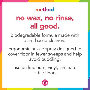 Method Hardwood Floor Cleaner Squirt + Mop Bottle, Lemon Ginger, For Sealed Hardwood and Laminate Floors, 25 Fl Oz (Pack of 6)