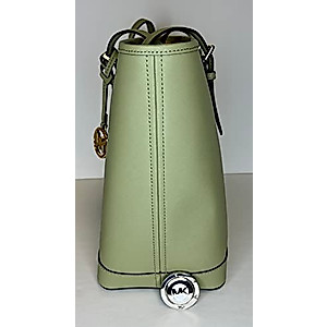 Michael Kors Jet Set Travel Large TZ Shoulder Tote bundled with Double Zip Wristlet and Purse Hook (Light Sage/MK)