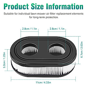 ARyee 593260 798452 Lawn Mower Air Filter, Air Cleaner Replacement Filters for 4247 5432 5432K 09P00 09P702 550E 500EX 550EX 625 575EX Air Filter Mower Series Engine Accessories