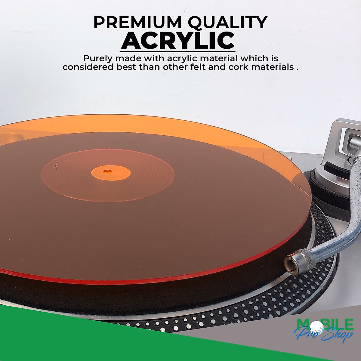 Acrylic Turntable Mat-Platter Vinyl Slipmat for 12 Inches LP Players-Reduced Noise & Improves Sound Quality & Provides Tighter Bass-Anti Static Record Player Mat.