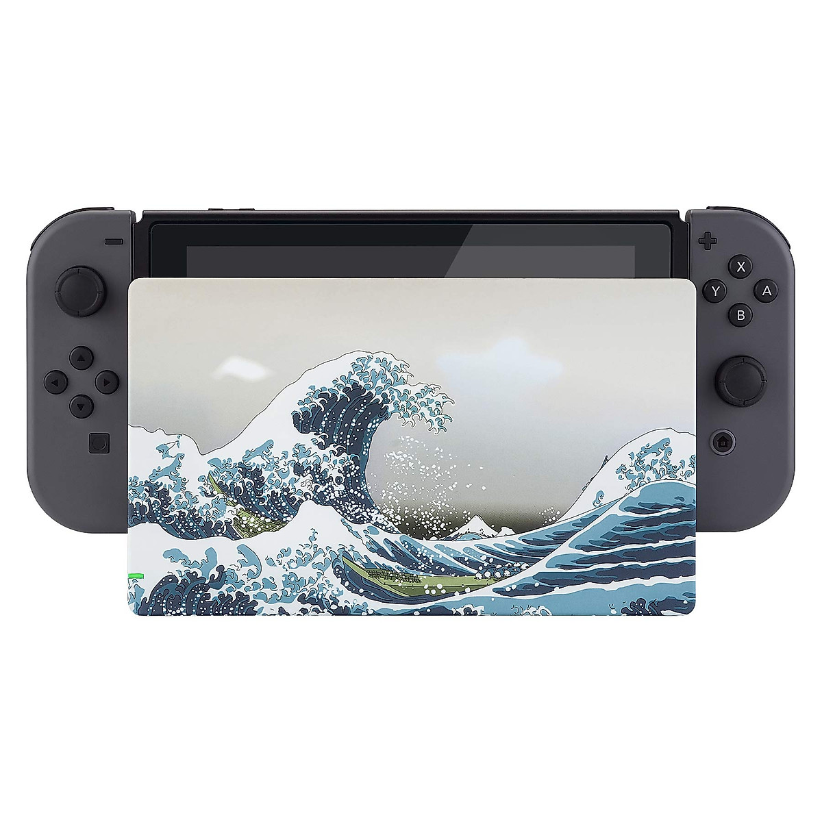 eXtremeRate Custom Soft Touch Grip Faceplate for Nintendo Switch Dock, The Great Wave Patterned DIY Replacement Housing Shell for Nintendo Switch Dock - Dock NOT Included