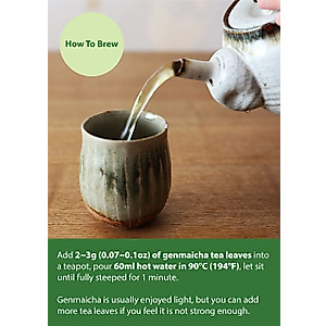 Kawashimaya Organic Genmaicha, Green Tea with Roasted Brown Rice, Loose Leaf, Made in Japan 12.69 oz (360g)