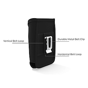 Agoz Barcode Scanner Holster for Zebra TC75x, TC75, TC70x, TC70, TC72, TC77, M60, MC67 to fit with Handheld Grip, Rugged Carrying Case Pouch, Cover with Metal Clip & Belt Loops