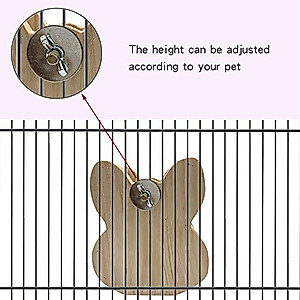 Tfwadmx Rabbit Hay Feeder Guinea Pig Wooden Food Holder Hamster Hanging Fixed Feeding Manger Squirrel Cute Less Mess Grass Dispenser for Bunny Gerbil Small Animals
