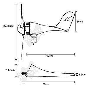 630 mm Delta wing High Strength Carbon Fibers Blade Nylon Fiber Wind Turbine Generator Blade for Horizontal Wind Turbine Generator Windmill Accessories 100w 200w 300w 400w 500w 600w 800W DIY Blades