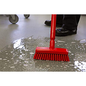 Vikan Compact Wall/Deck Scrub, Hard 8.858" Red, One size, Multi