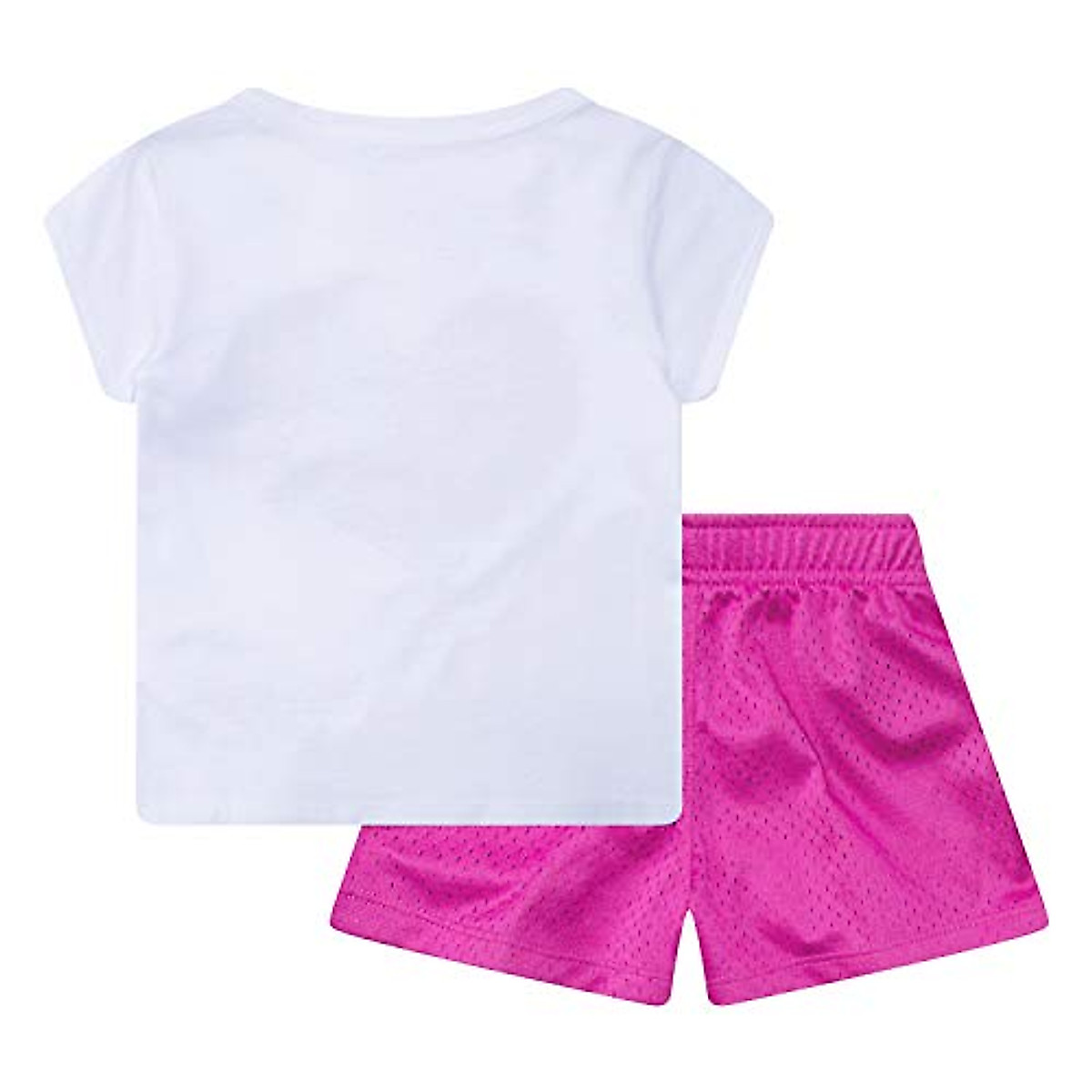 NIKE Girls 2 Piece Short Sleeve Shirt & Shorts Set Outfit Size - White, Magenta Size 6X