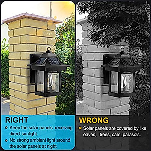 Solar Outdoor Wall Lights 2 Pack, Salangae Motion Sensor Solar Lantern with 3 Modes and IP65 Waterproof, Wireless LED Sconce Lights Dusk to Dawn Exterior Solar Porch Lights, for Outdoor Patio Yard