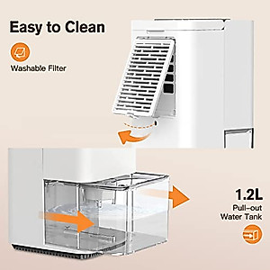 Upenjok 40oz Small Dehumidifier with LED Lights & Auto Shut Off - Perfect for 322 sq. ft Bedroom, Bathroom, RV, Closet KW-CS01 NEW