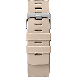 iConnect by Timex TW5M31800 Classic Square Gunmetal Smartwatch, Beige Silicone Strap