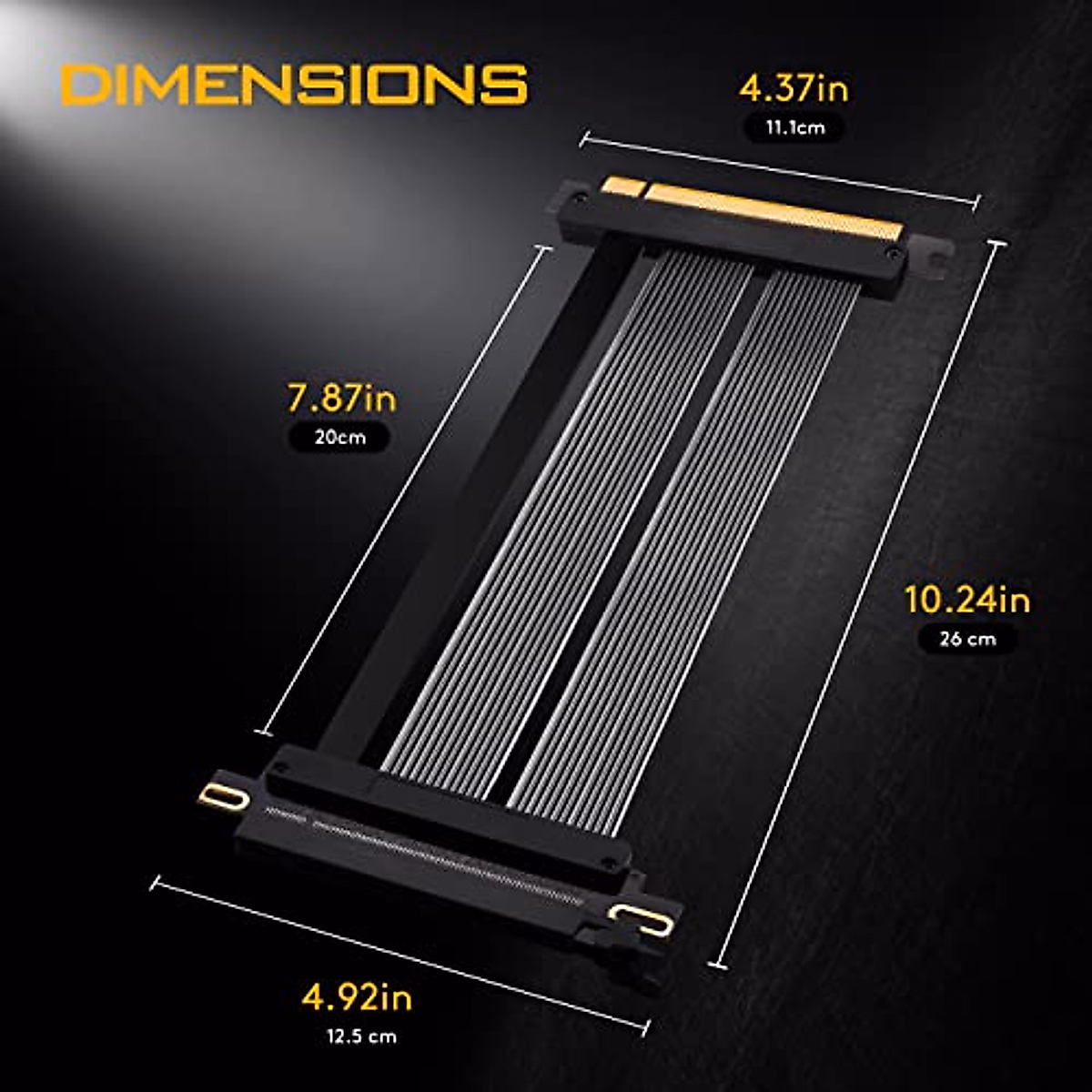 EZDIY-FAB PCIE 4.0 16x Extreme High Speed Riser Cable,PCI Express Gen4, GPU Riser Cable-20CM Straight Connector