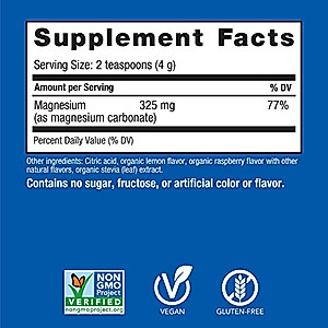 Natural Vitality Calm, Magnesium Citrate Supplement, Anti-Stress Drink Mix Powder - Gluten Free, Vegan, & Non-GMO, Raspberry Lemon, 16 oz