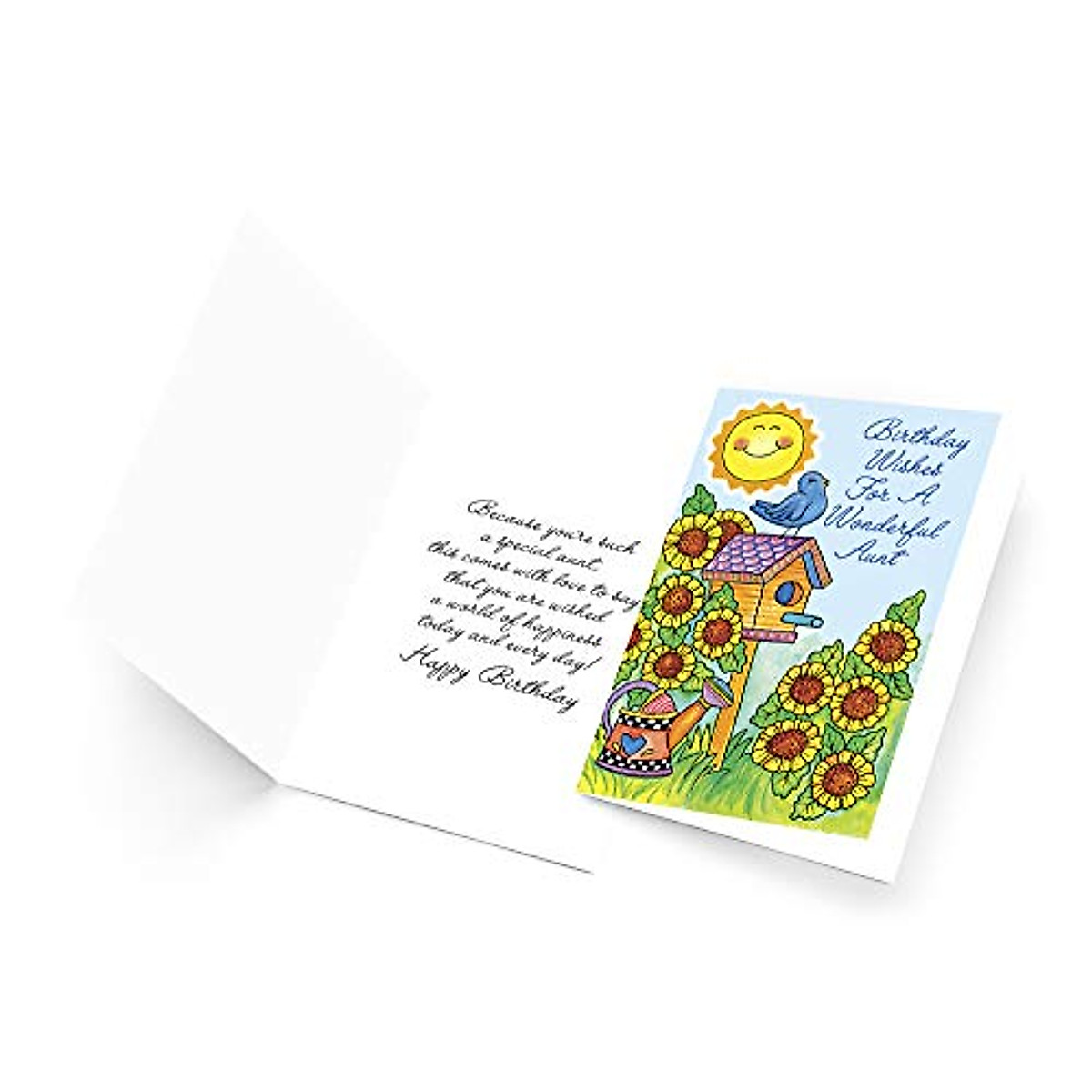 Aunt Birthday Card | Made in America | Eco-Friendly | Thick Card Stock with Premium Envelope 5in x 7.75in | Packaged in Protective Mailer | Prime Greetings (Bird House)