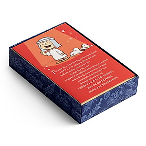 DaySpring - Peanuts That's What Christmas is All About Charlie Brown - 18 Premium Christmas Boxed Cards, KJV