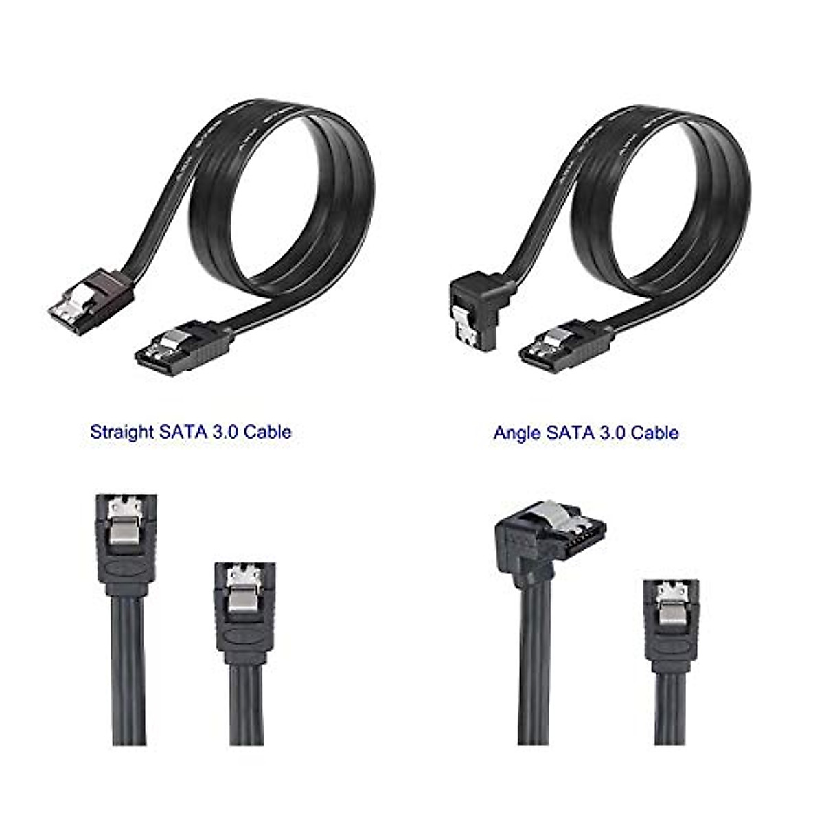 ketawa SATA Data Cable and SATA Power Splitter Cable (4 Pack) 6.0 Gbps,15 Pin Power Splitter Cable